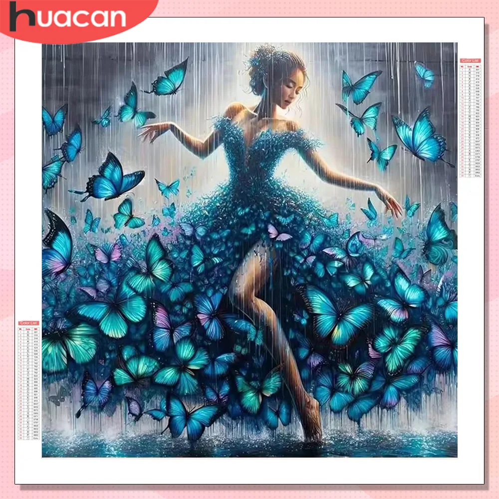 HUACAN Diamond Mosaic 5D Woman Portrait Full Square Round Diamond ...