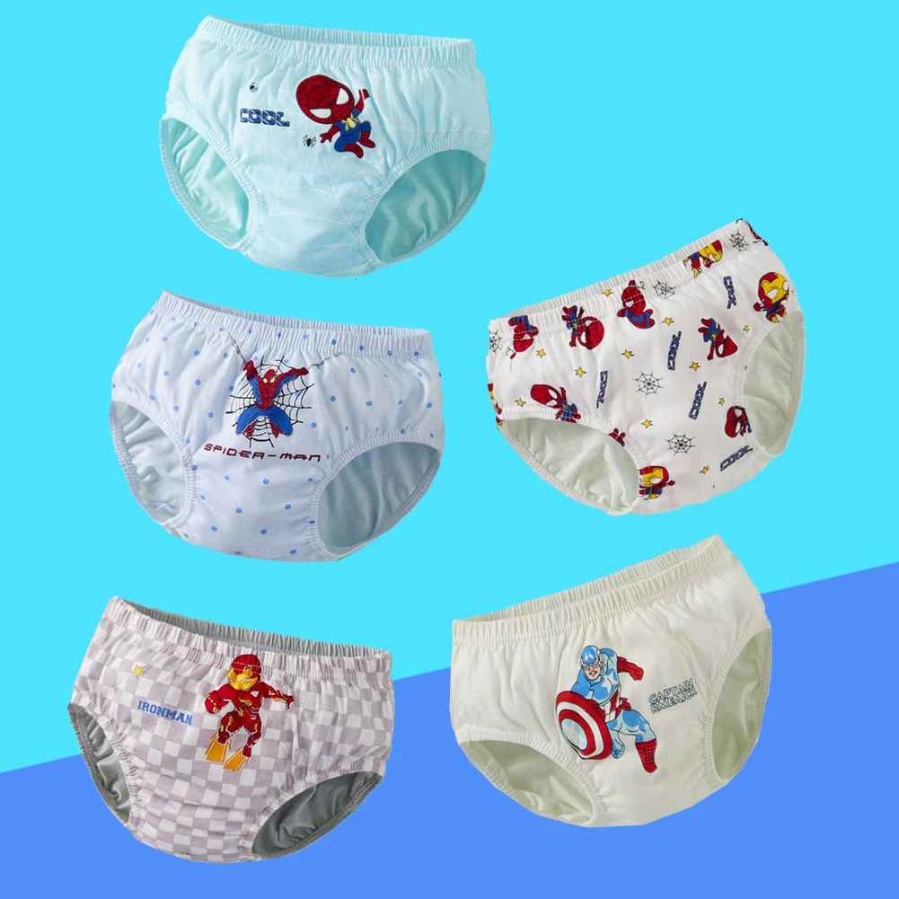 5pcs-Bag-3-14Y-New-Girl-Boy-Triangle-Underwear-spiderman-Cartoon ...