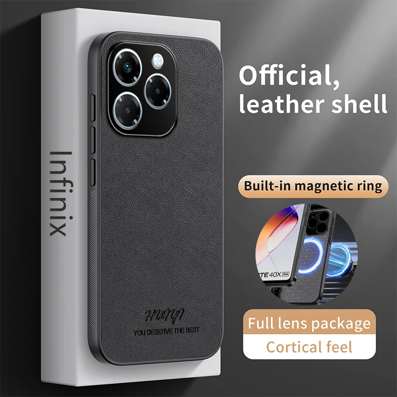 Luxury Business Leather Soft Frame Magnetic Cover For Infinix Note 40X ...