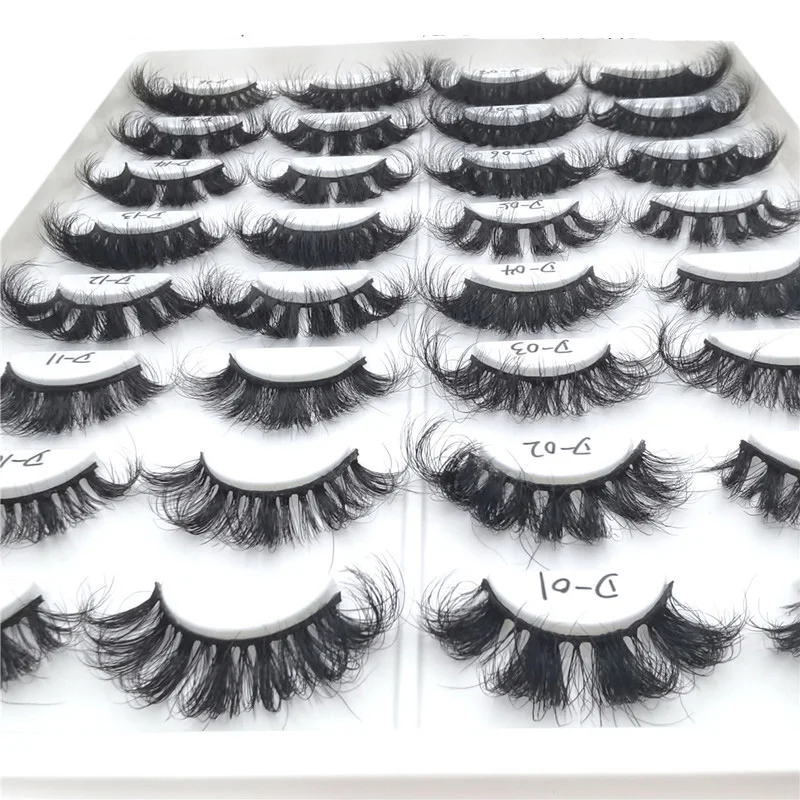 Fluffy Russian 20 22mm Lashes Volume 3D Mink Eyelashes Reusable Cruelty ...