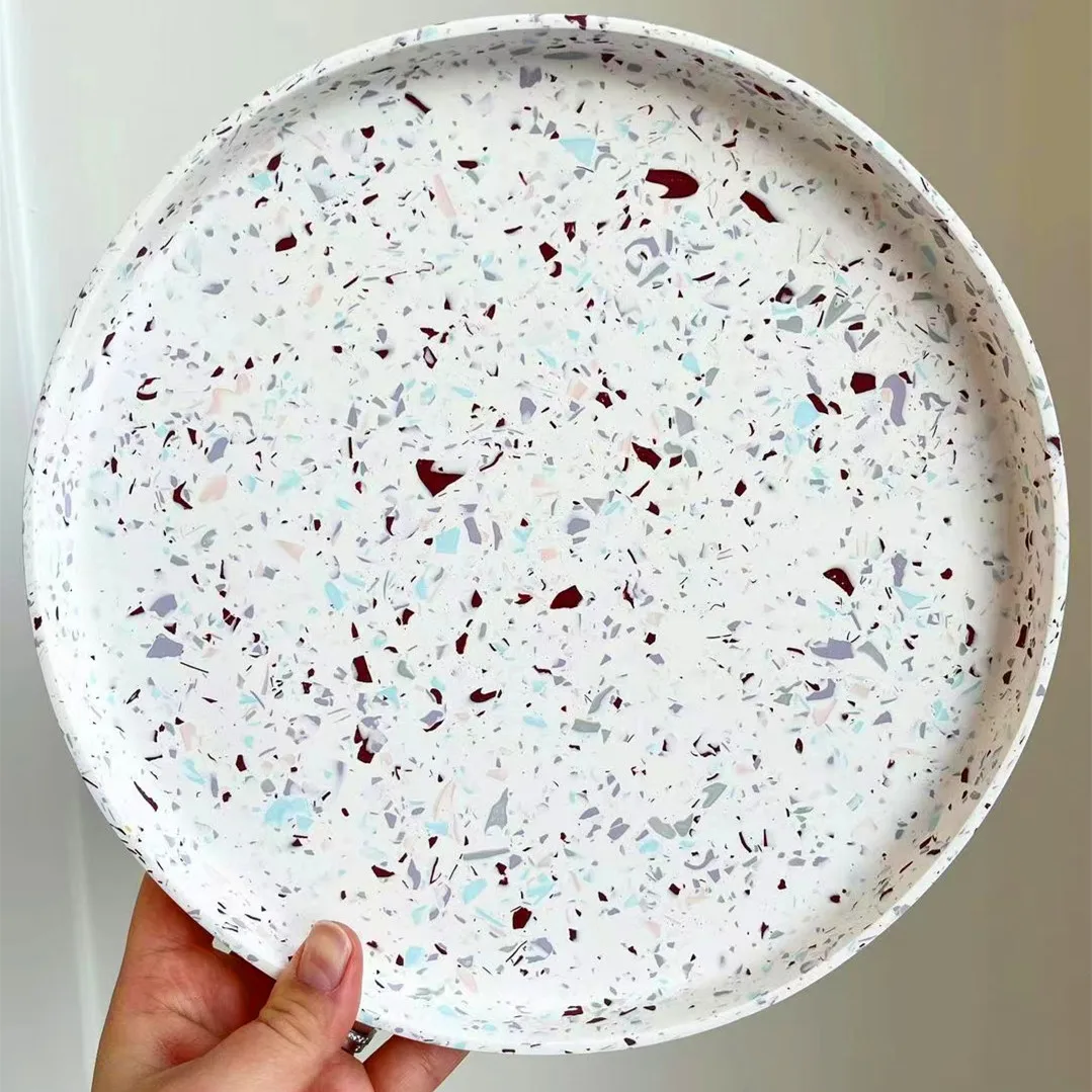 30CM Round Cement Tray Silicone Molds Handmade Plaster Epoxy Concrete ...