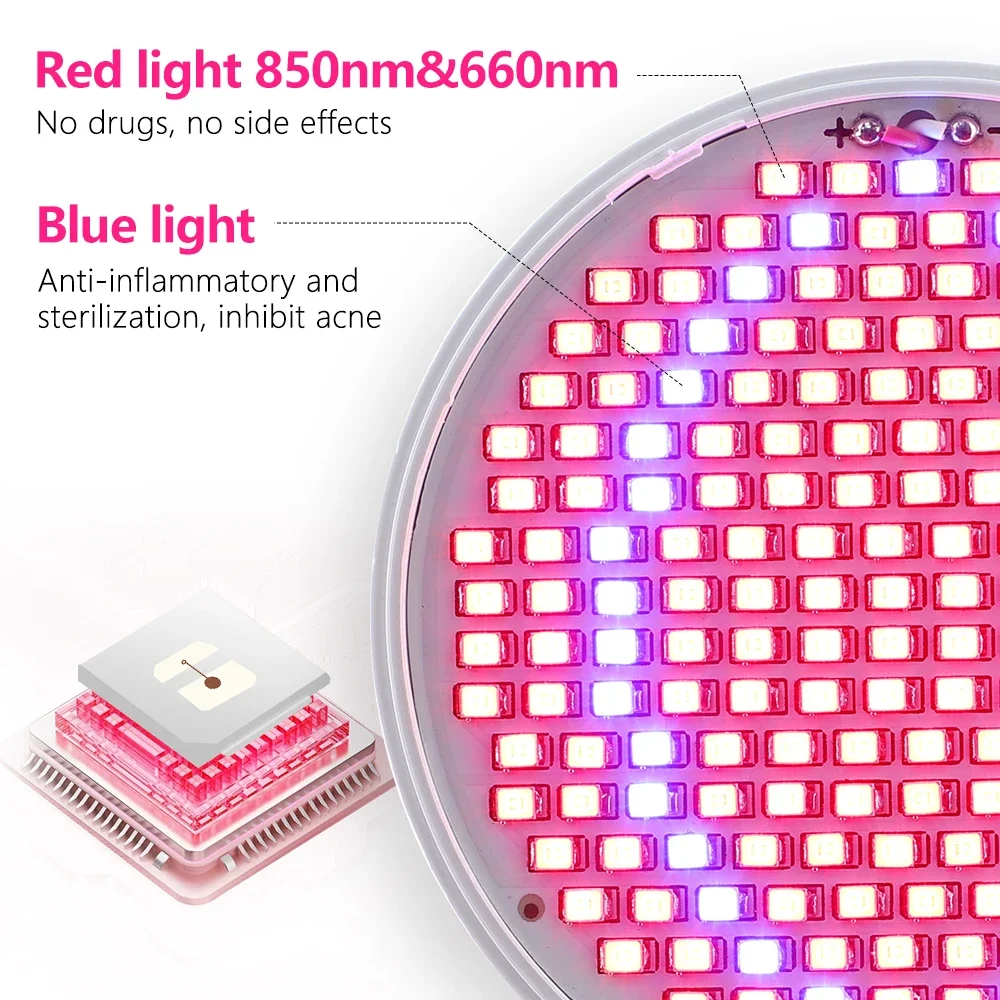 Anti Aging Red blue LED Light Therapy Bulb With Lamp Clip Red 660nm ...