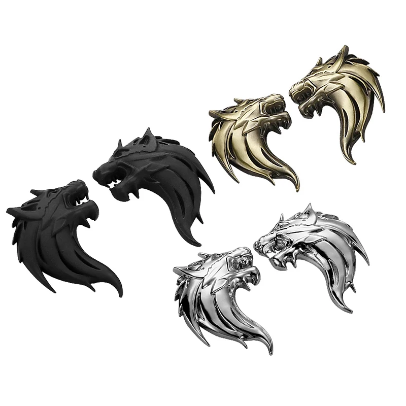 Car-3d-Three-dimensional-Modified-Metal-Wolf-Head-Car-Logo-Beast-Logo ...