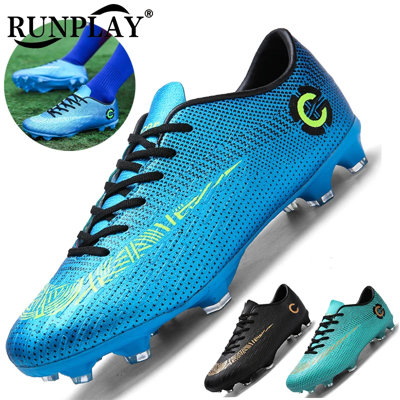 Men-Soccer-Shoes-Kids-Ankle-Football-Boots-Futsal-FG-Cleats-Grass ...
