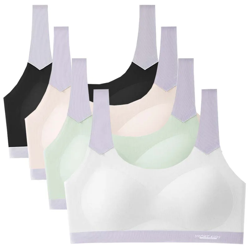 2pcs Thin Girls Training Bras Student Vest Underwears Children Bralette ...