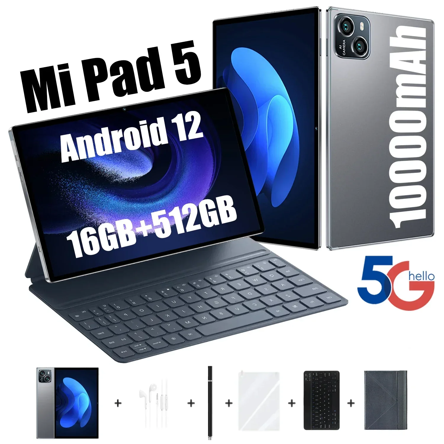 Tablette-Android-Mi-Pad-5-Version-Globale-10-1-Pouces-HD-Wifi-5G-Google ...
