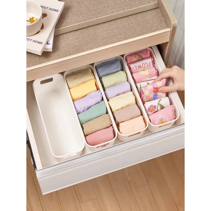 Socks-storage-box-underwear-compartment-built-in-desktop-sorting-basket ...