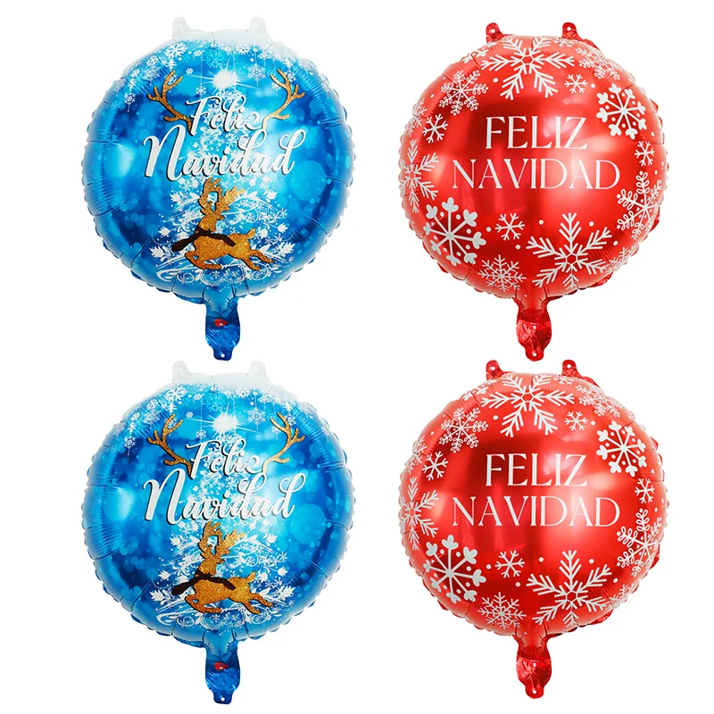 10pcs 18 Inch Merry Christmas Foil Helium Balloons Spanish Feliz ...