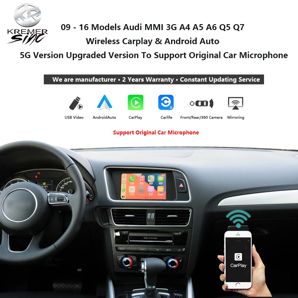 Wireless-Apple-CarPlay-AndroidAuto-for-09-16-Models-Audi-MMI-3G-A4-A5 ...