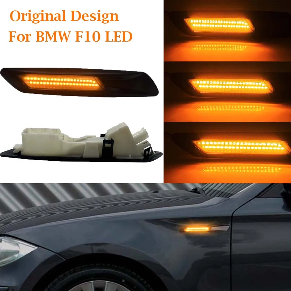 Dynamic Amber LED Side Marker Lights Turn Signal Lamp For BMW 5 Series ...