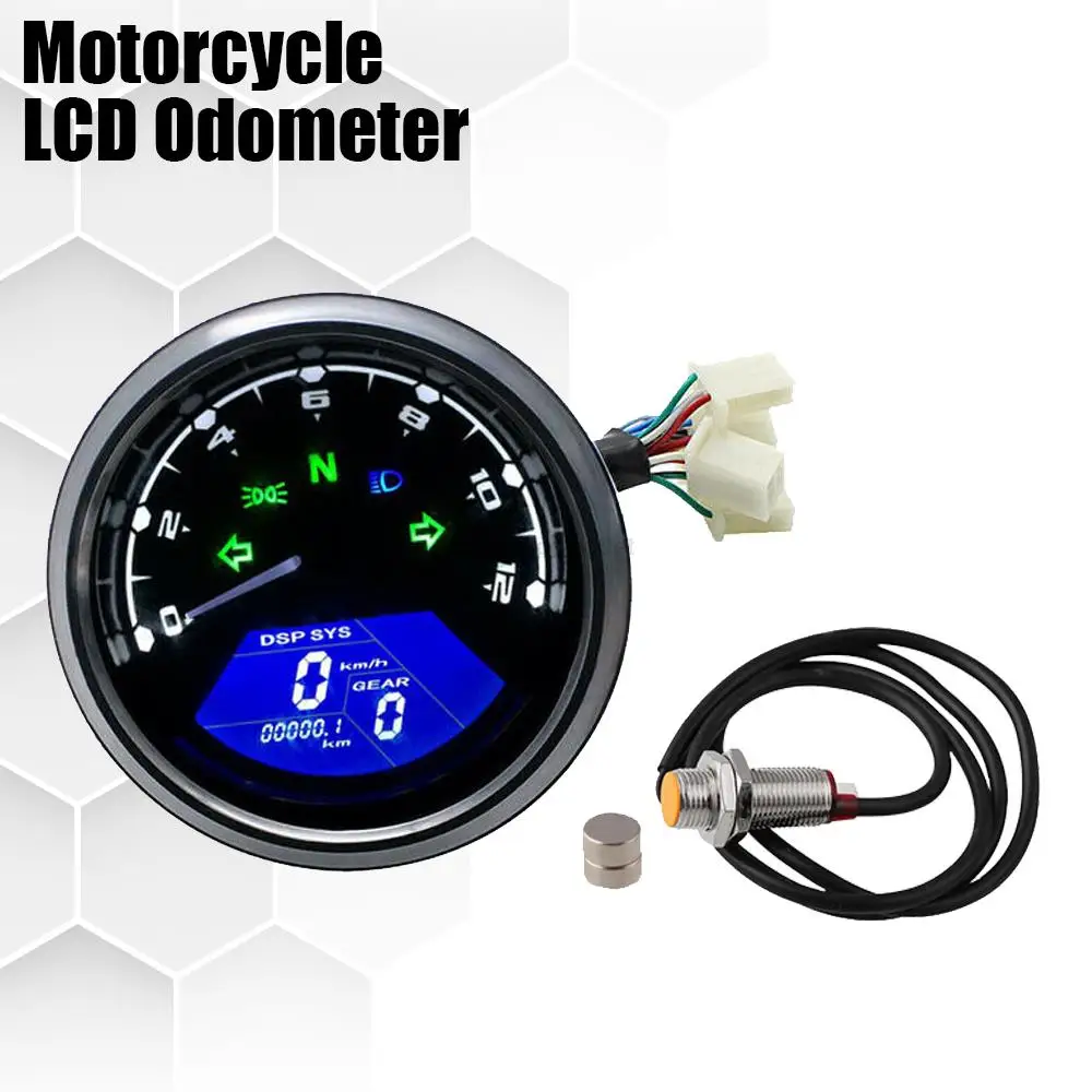 Motorcycle-Instrument-Baboon-LCD-Gauge-Odometer-Tachometer-Speedometer ...