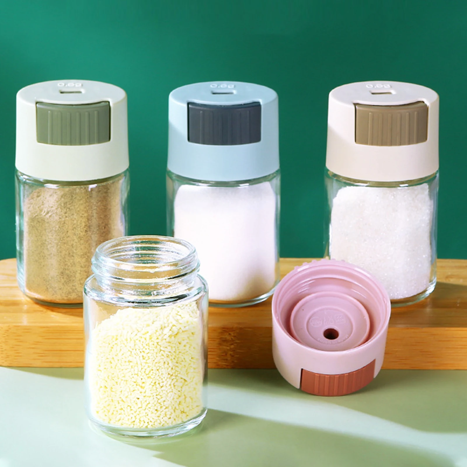 0.5g Metering Salt Shaker Push Type Salt Dispenser Salt Tank Sugar ...