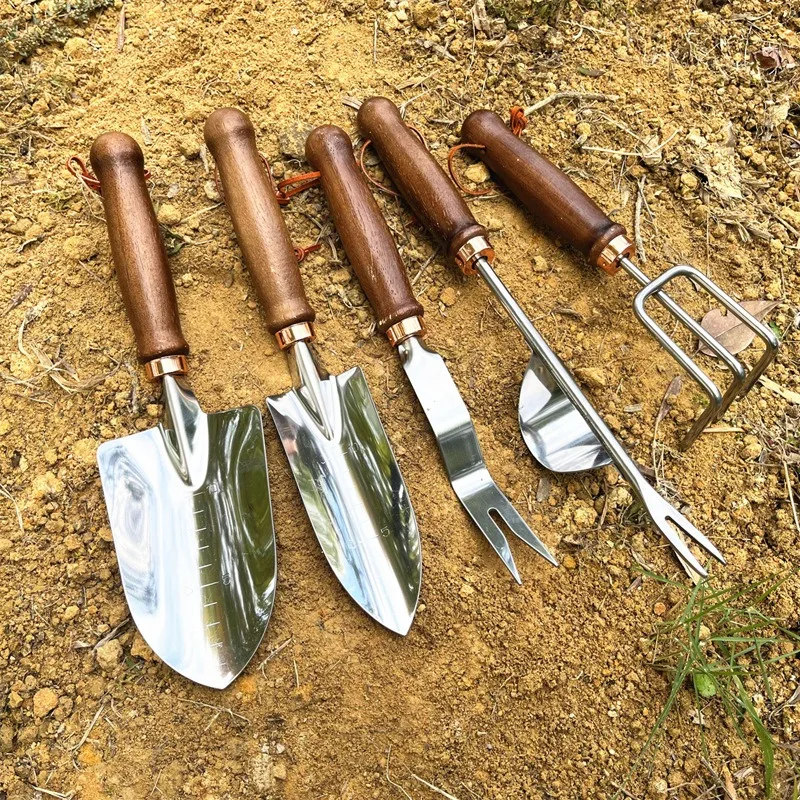Solid-wood-stainless-steel-gardening-tools-shovel-planting-flowers ...