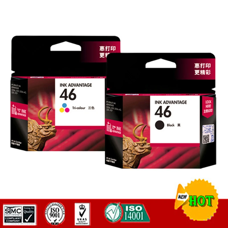 New Original 46 Print head Ink Cartridges For HP 2520hc 2020hc 2029 ...