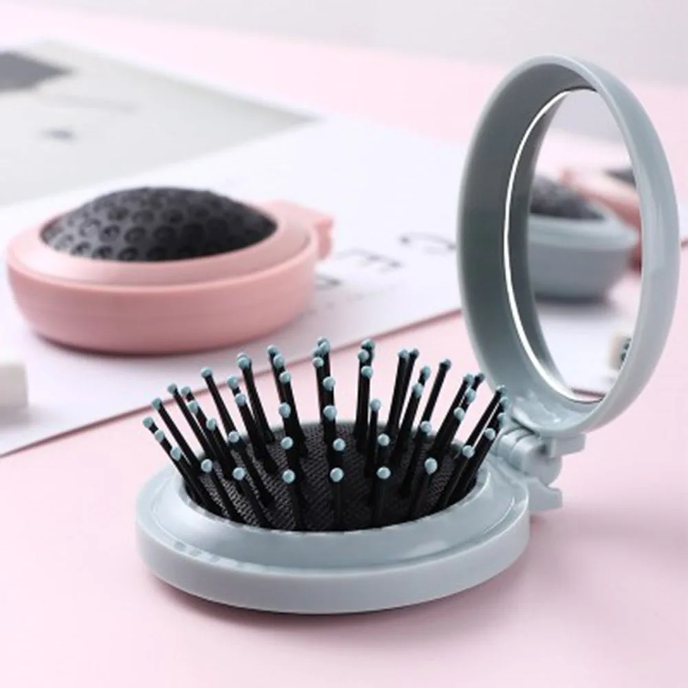 Mini-Pocket-Mirror-Folding-Comb-Girl-Women-Portable-Round-Pocket-Small ...
