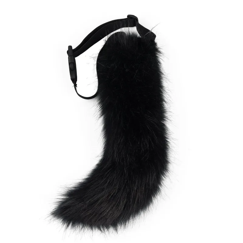 Japanese Style Faux Fox Tail Adjustable Belt Artificial Cat Tail Furry ...