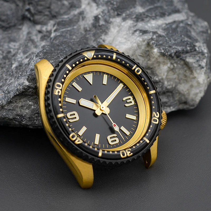 Gold Case Men's Watch Cases Skx007 Style Mechanical Watches 100m ...