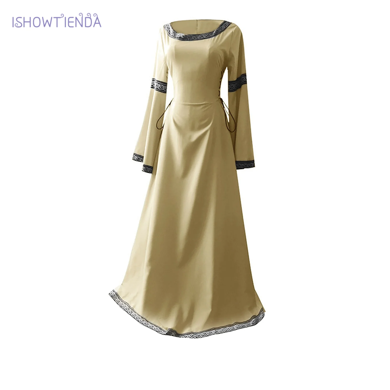 Halloween-Medieval-Dress-Women-Long-Sleeve-Maxi-Robe-Vintage-Fairy ...