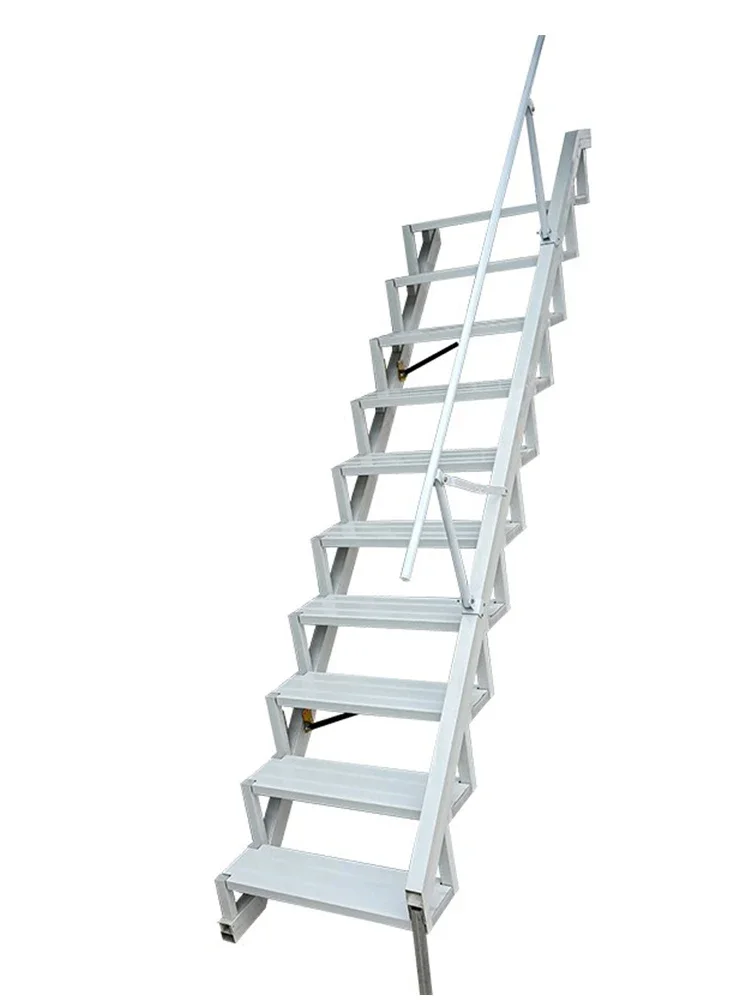 Escalier-Pliant-en-Alliage-d-Aluminium-Contre-le-Mur-pour-l-Ext-rieur ...