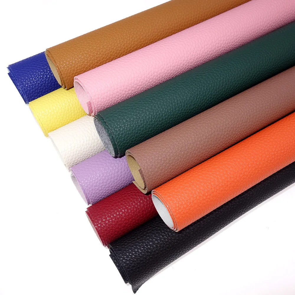 Lychee-PU-Faux-Leather-Sheets-Solid-Color-Metallic-Synthetic-Leather ...
