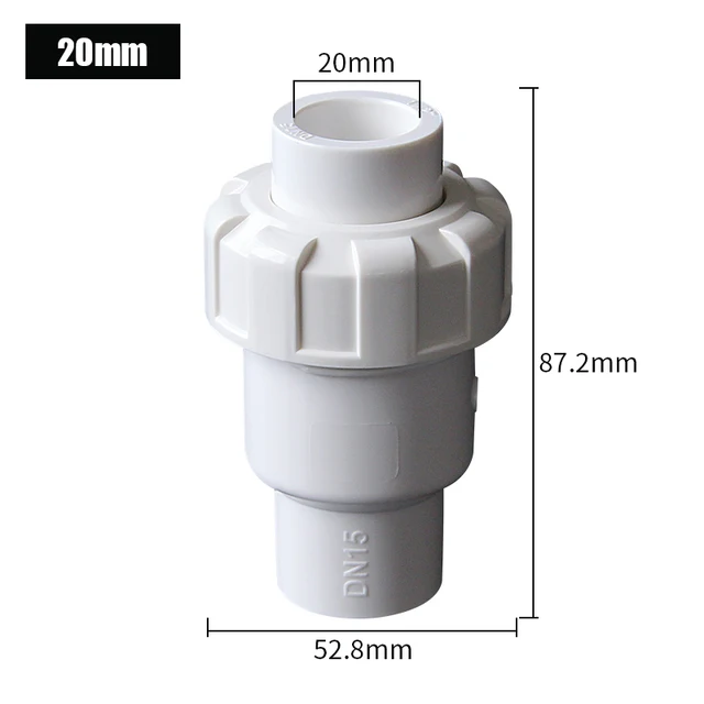 20~110mm PVC Ball Check Valve Sewer Pipe Drain One Way Return Flap ...