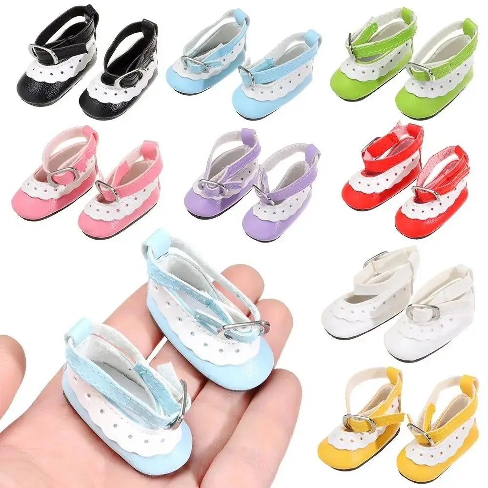 4.5cm Length Doll Shoes PU Mini Bright Leather Shoes DIY Plimsolls 1/6 ...