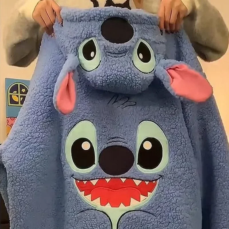 Disney-Stitch-Lamb-Wool-Warm-Coat-Women-Cartoon-Embroidery-Zipper-Long ...