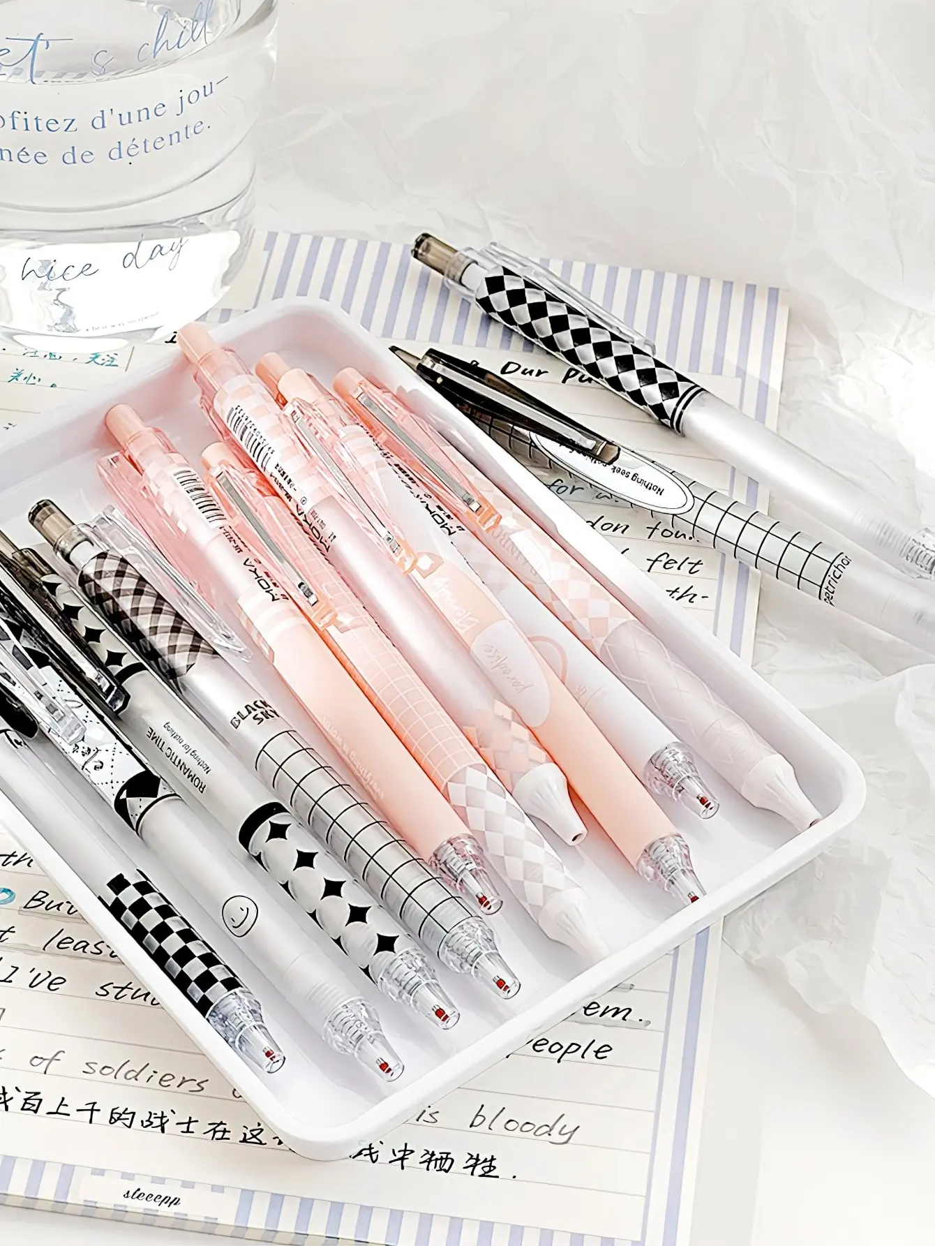 6PCS-SET-Kawaii-Gel-Pen-Set-ST-Nib-0-5mm-Black-Refill-Korean ...