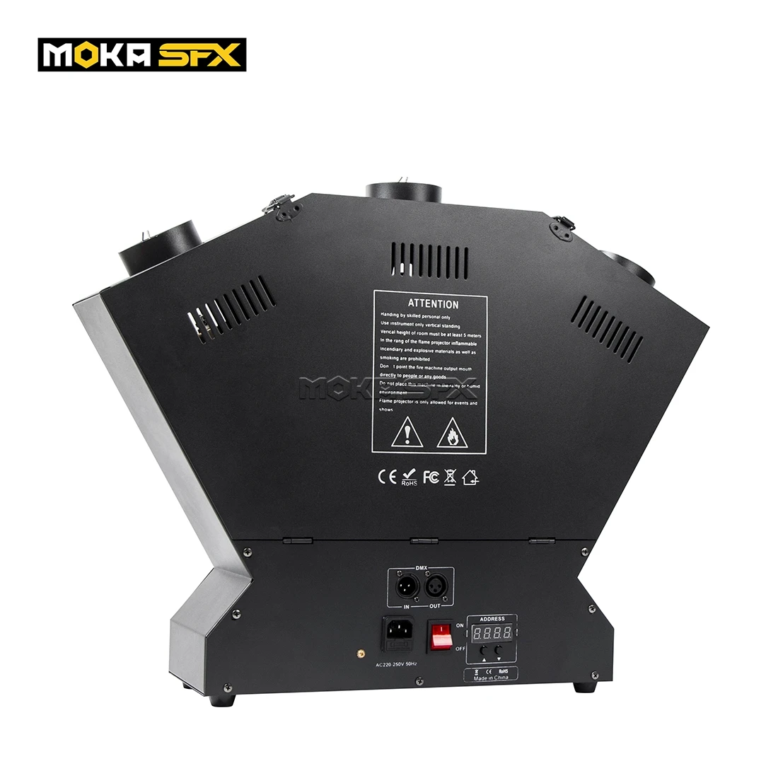 MOKA SFX 220W 3 Shot DMX Fire Flame Machine Spraying Fire Machine Shot ...