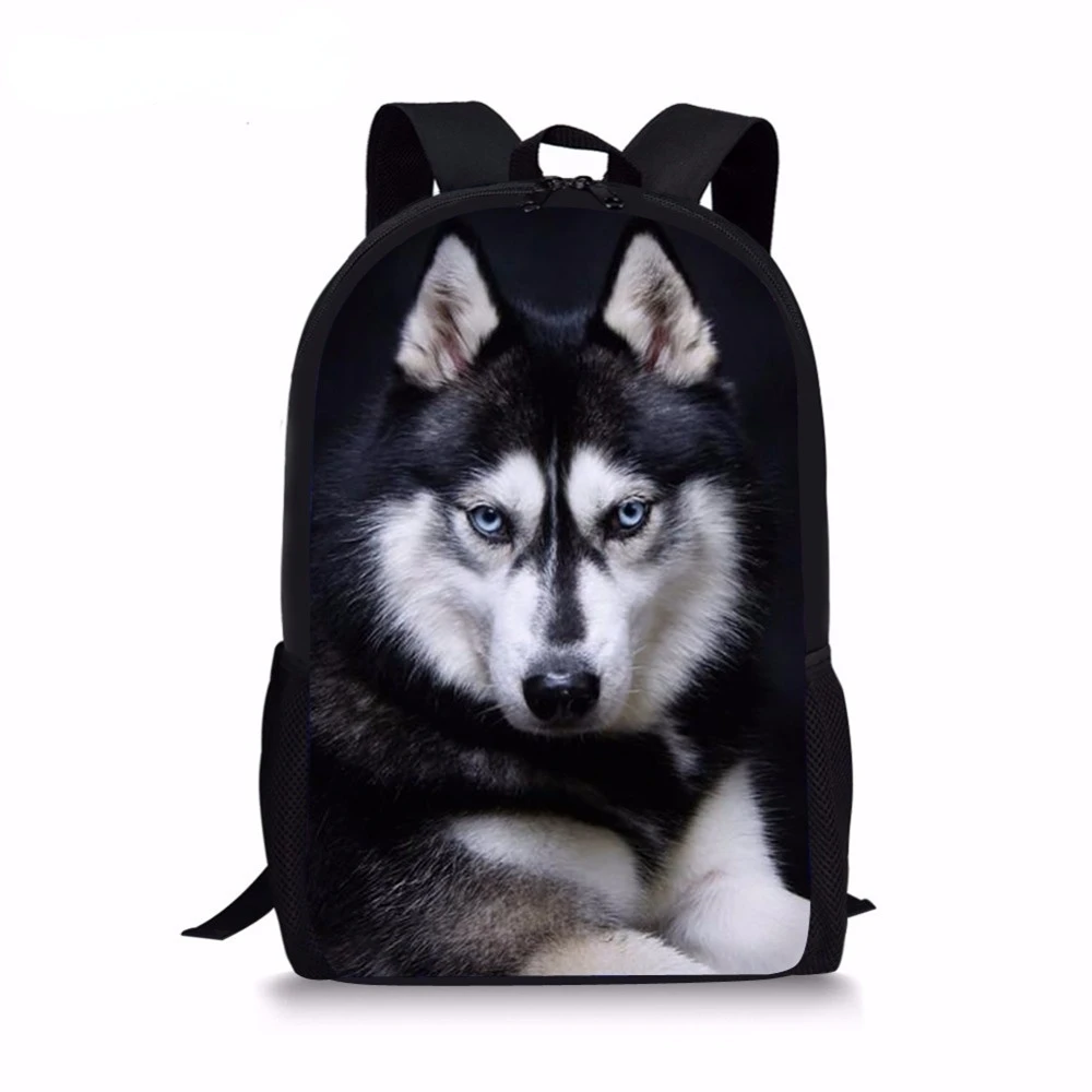Funny-3D-Dog-Husky-Print-School-Backpack-Travel-Laptop-Daypack-for ...