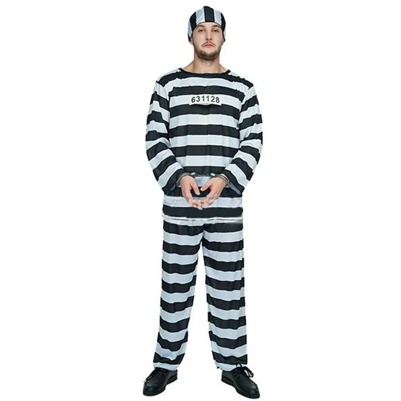 Black-White-Stripe-Men-Halloween-Prisoner-Uniform-Costumes-Criminal ...