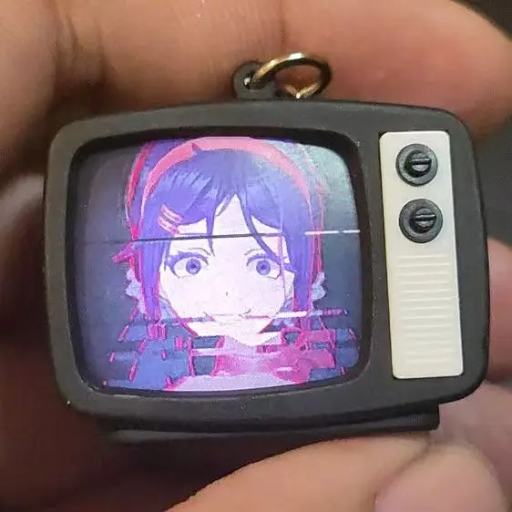 Miside Mini TV Set Keychain Simulation LED Sound TV Model Keyring ...