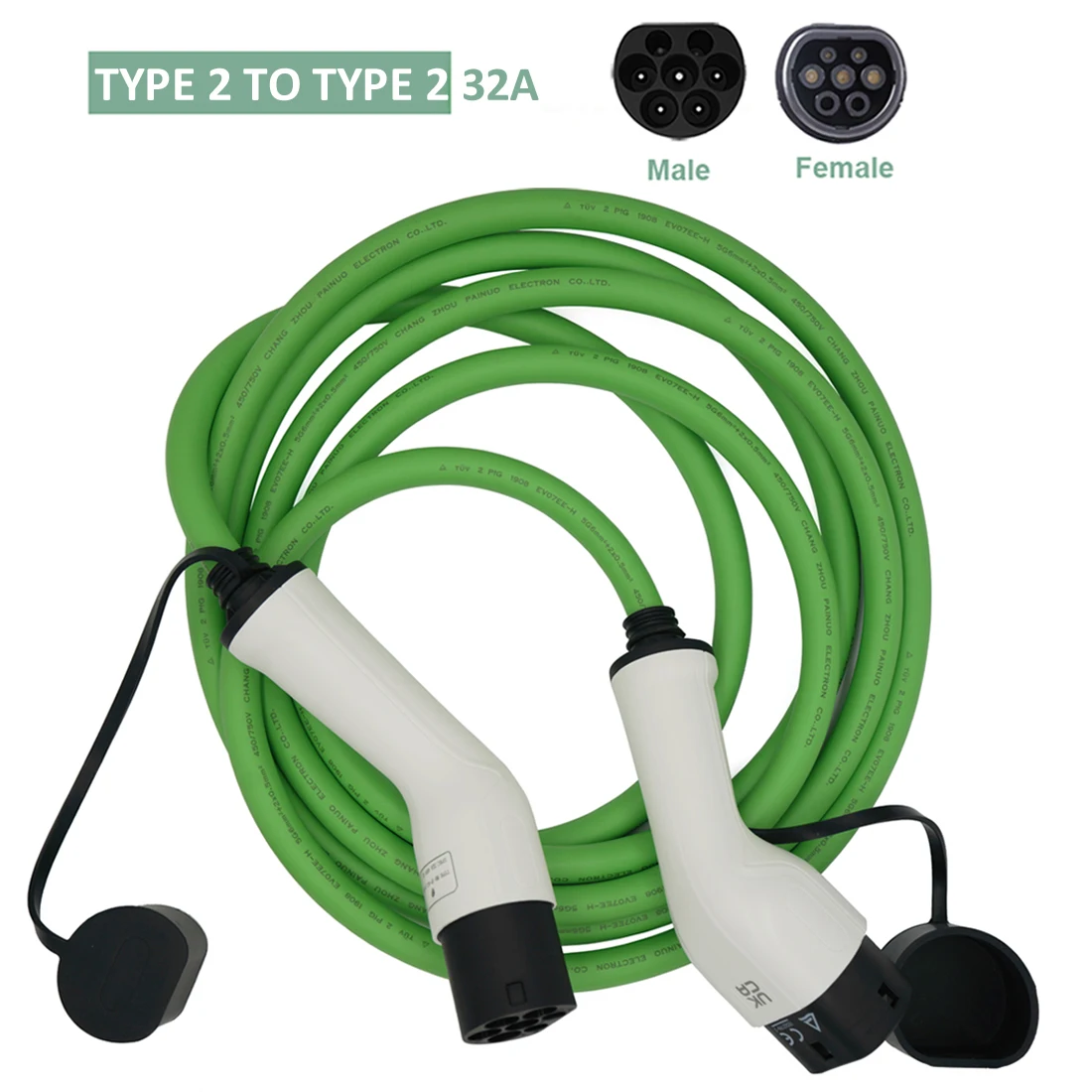 Electric-Car-Charging-Cable-Type-2-Three-Phase-32A-22KW-EVES-Mode-3-for ...