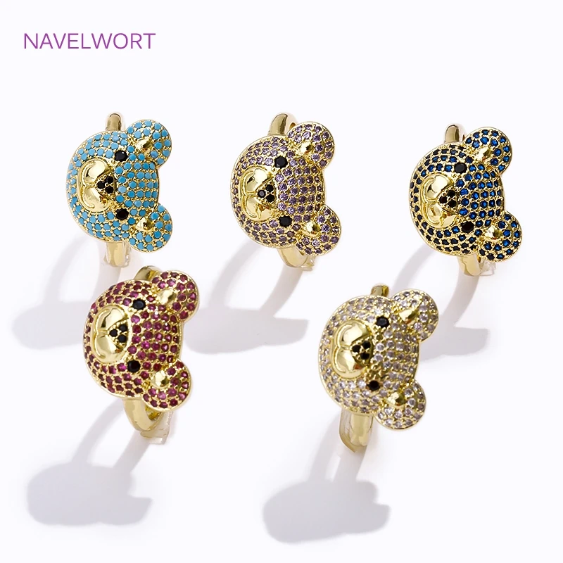 Luxo-18K-Banhado-A-Ouro-Incrustado-Colorido-Zirc-o-Ador-vel-Little-Bear ...