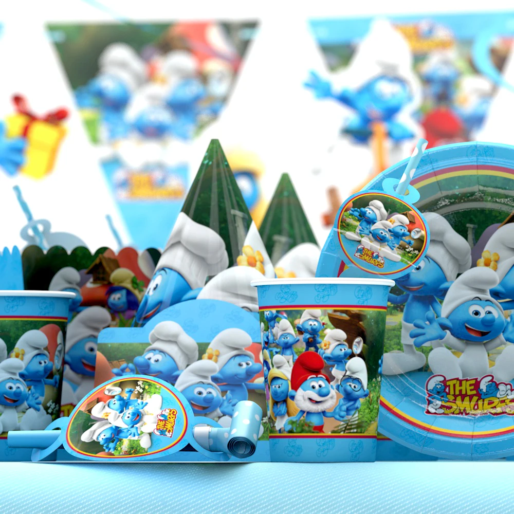The-Smurfs-Theme-Party-Decoration-Fada-Azul-Baby-Shower-Fontes-do ...