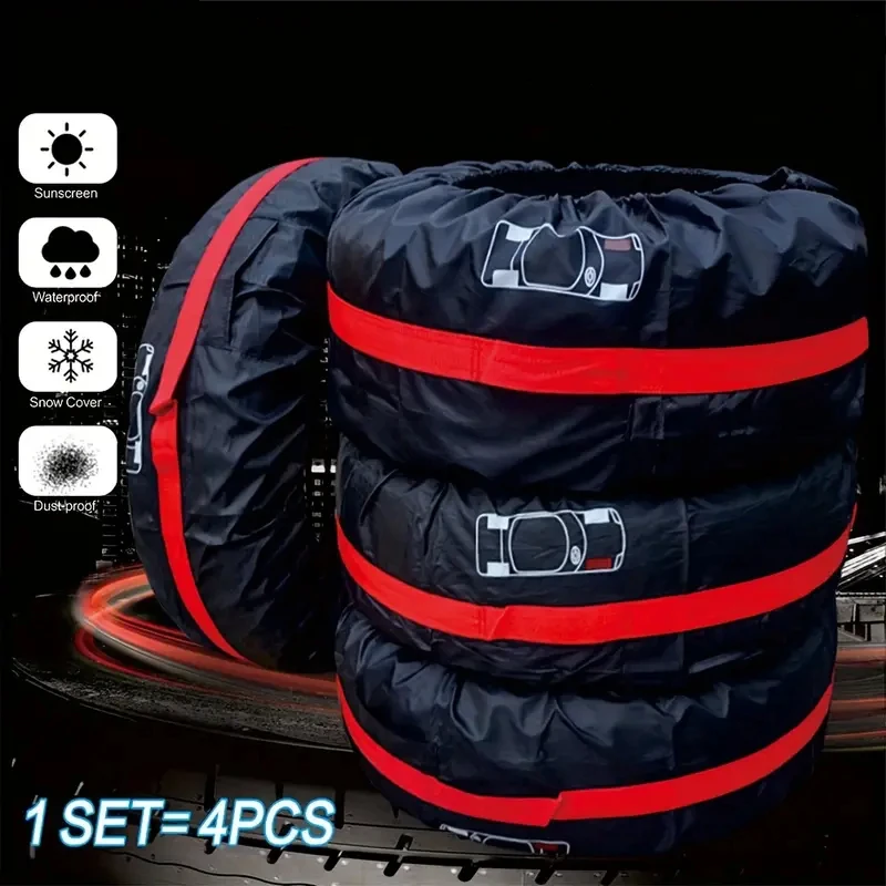 4pcs-Set-Waterproof-Universal-Spare-Tire-Cover-Case-Polyester-Auto ...