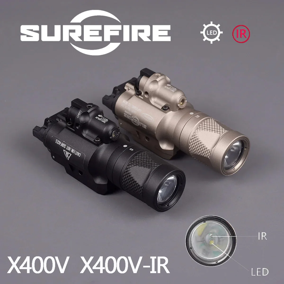 Tactical X400 X400V Surefir LED Strobe Flashlight Airsoft WeaponLight ...