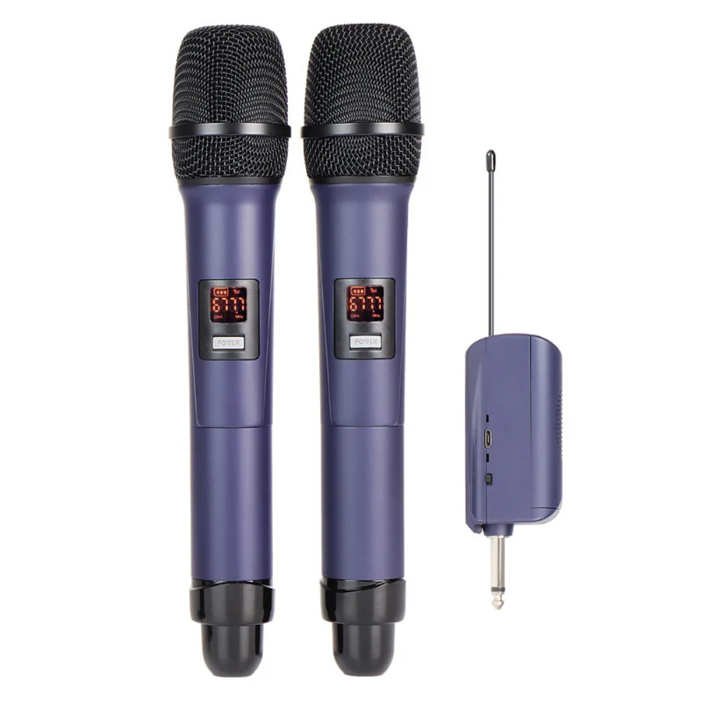 UHF Wireless Microphone System Kit Dual Battery Handheld Dynamic ...