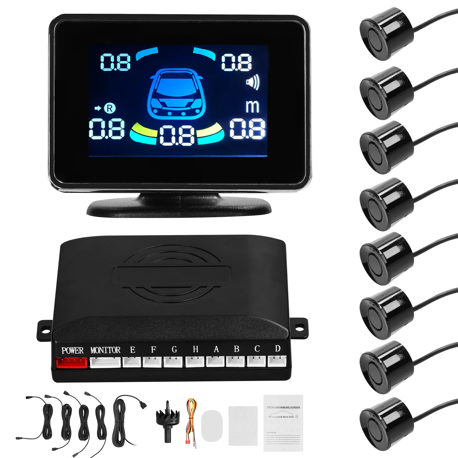 Sensore-di-parcheggio-per-auto-sistema-di-radar-di-retromarcia-supporto-anteriore-e-posteriore ...