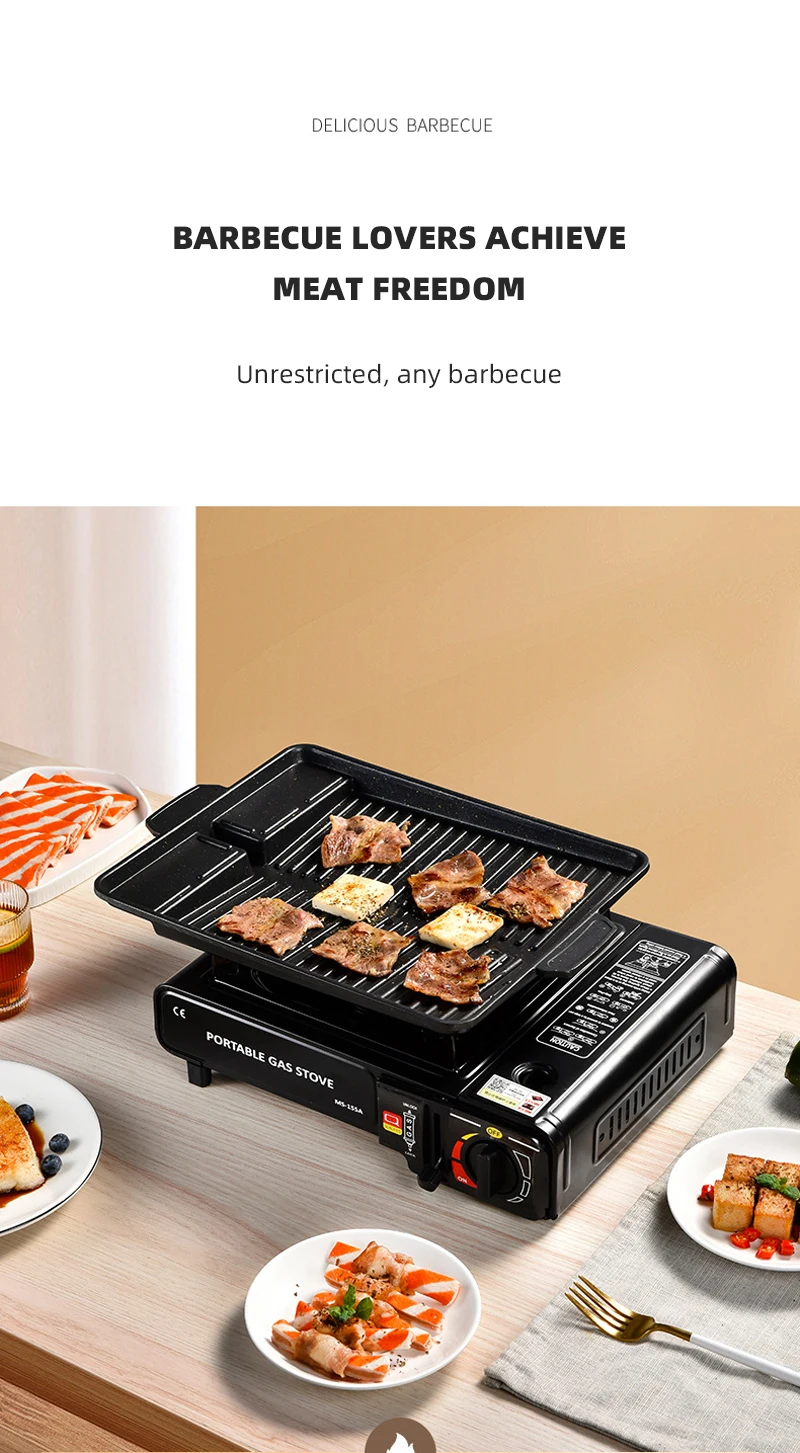 MachFish Outdoor Camping Gas Stove Windbreak Dual-purpose Portable Barbecue Cooker Stove Vehicle ...