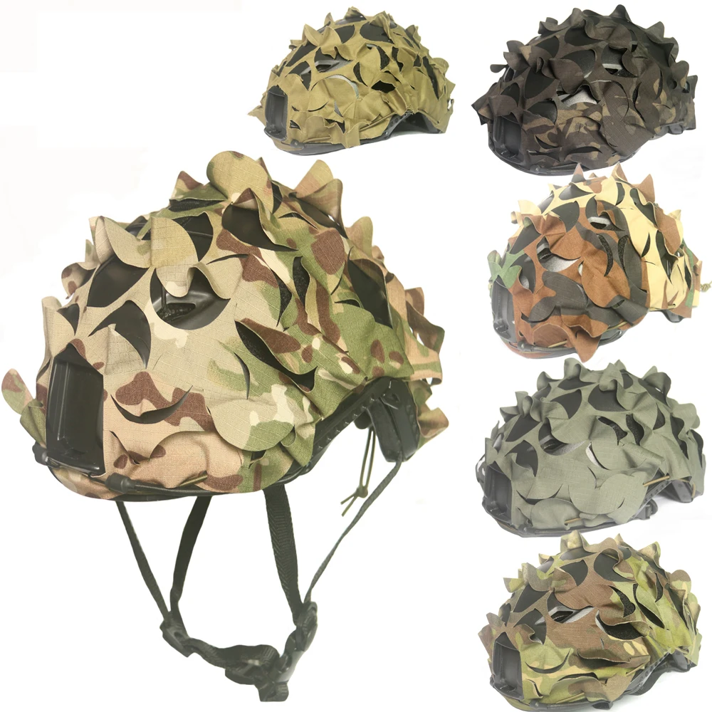 3D-Camo-Net-Airsoft-Helmet-Cover-Laser-Cut-Nylon-Drawstring-Helmet ...