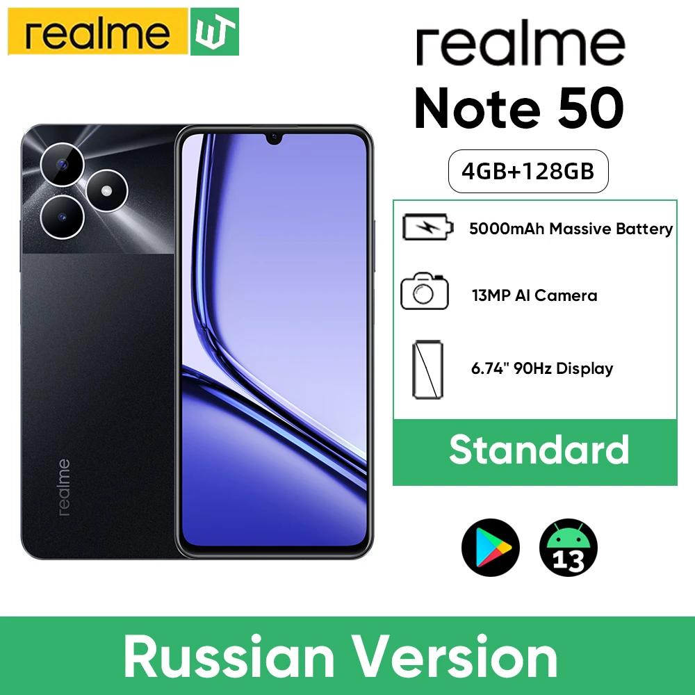 realme-Note-50-6-74-90Hz-Large-Display-Screen-13MP-AI-Camera-IP54 ...
