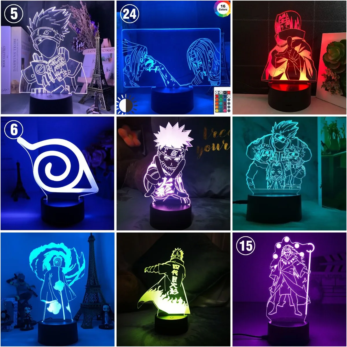 Naruto-Uzumaki-Uchiha-Itachi-Sasuke-Night-Lights-Anime-3D-Color ...