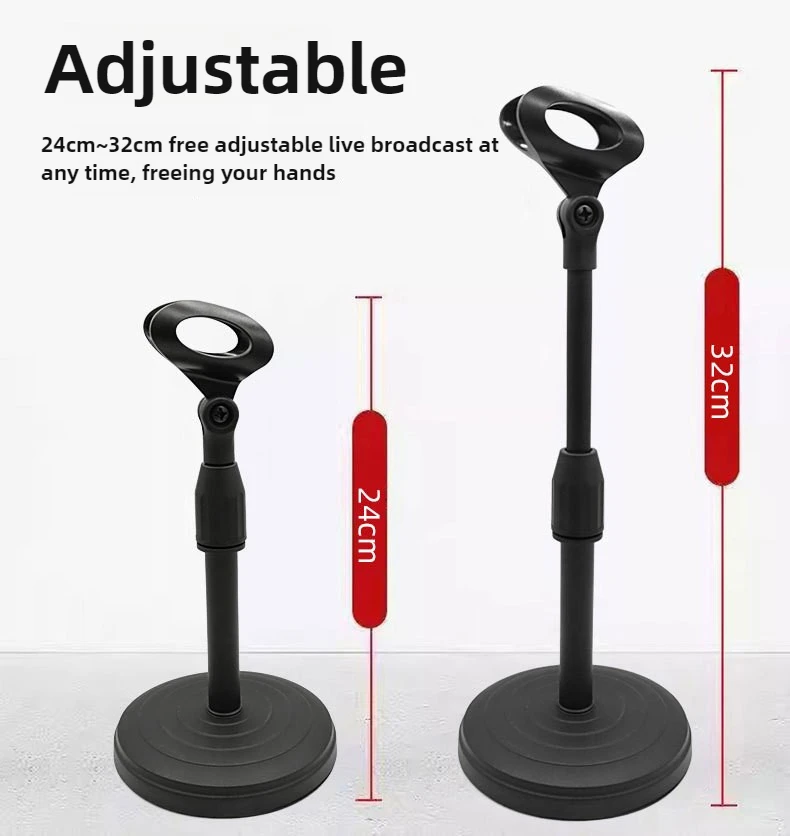 Microphone Stand Desktop Adjustable Lifting and Weighting Disc Base ...