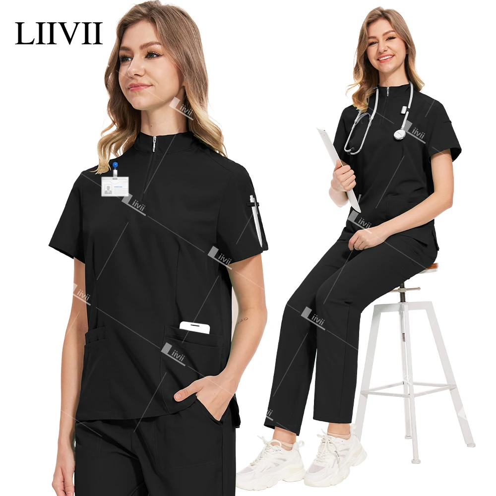 Uniformes negros de moda para mujer, ropa de trabajo de belleza ...