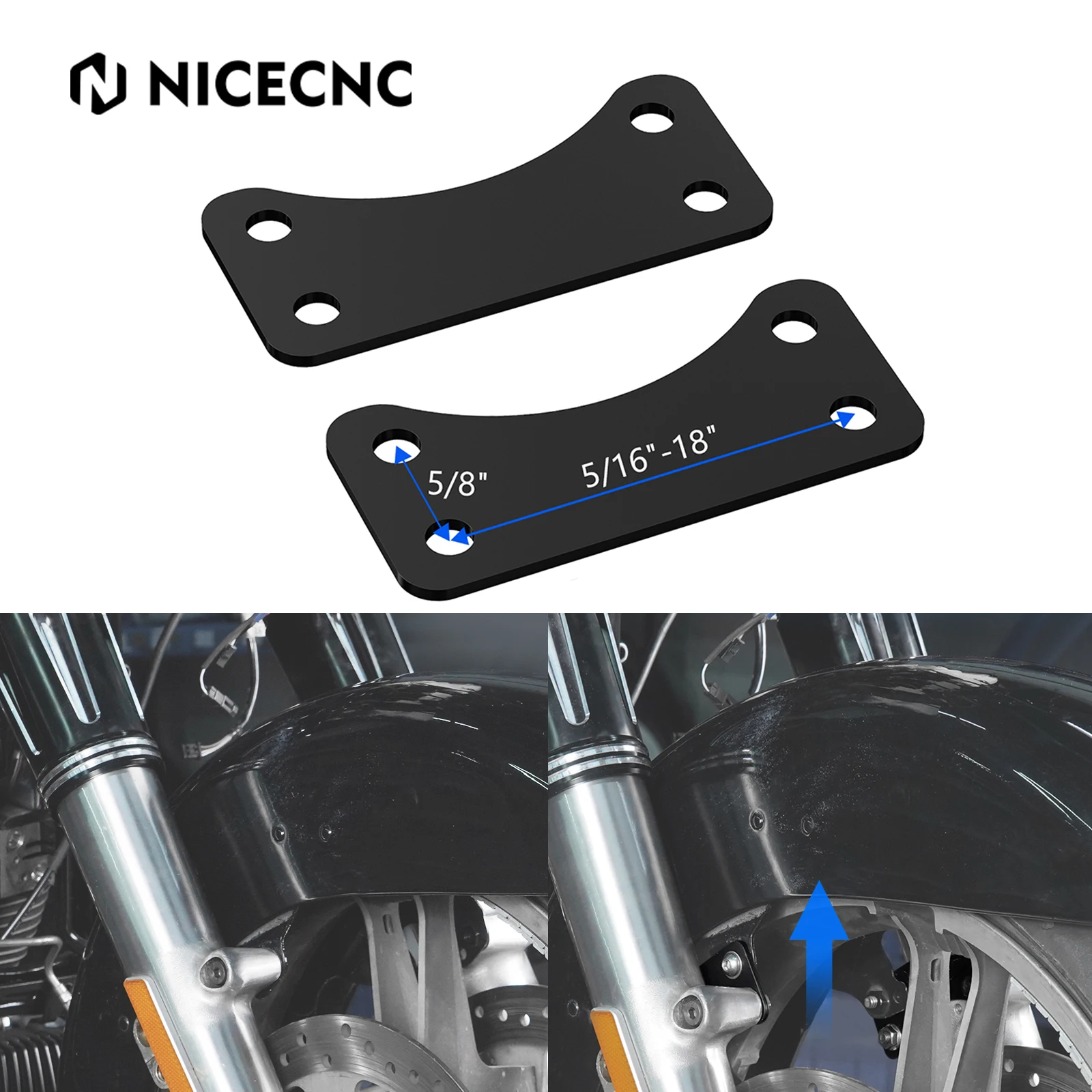 1-Riser-Front-Fender-Bracket-For-Harley-Touring-Road-King-FLHR-FLHRXS ...