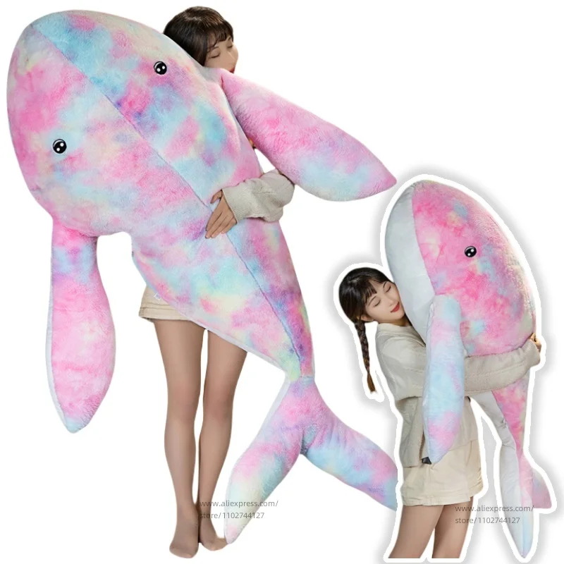 Huge-Size-Rainbow-BIg-Fly-Wings-Whale-Plush-Toy-Stuffed-Colourful ...