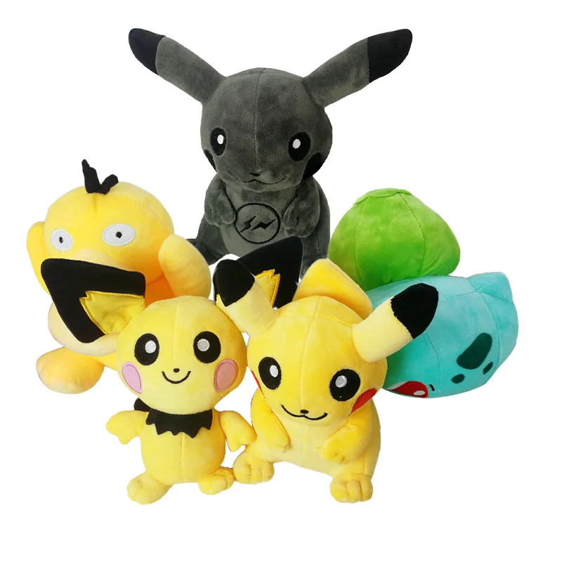 Pokemon-stuffed-plush-toy-Small-Pikachu-Pichu-Charmander-Bulbasaur-Squirtle-Eevee-animals-black ...