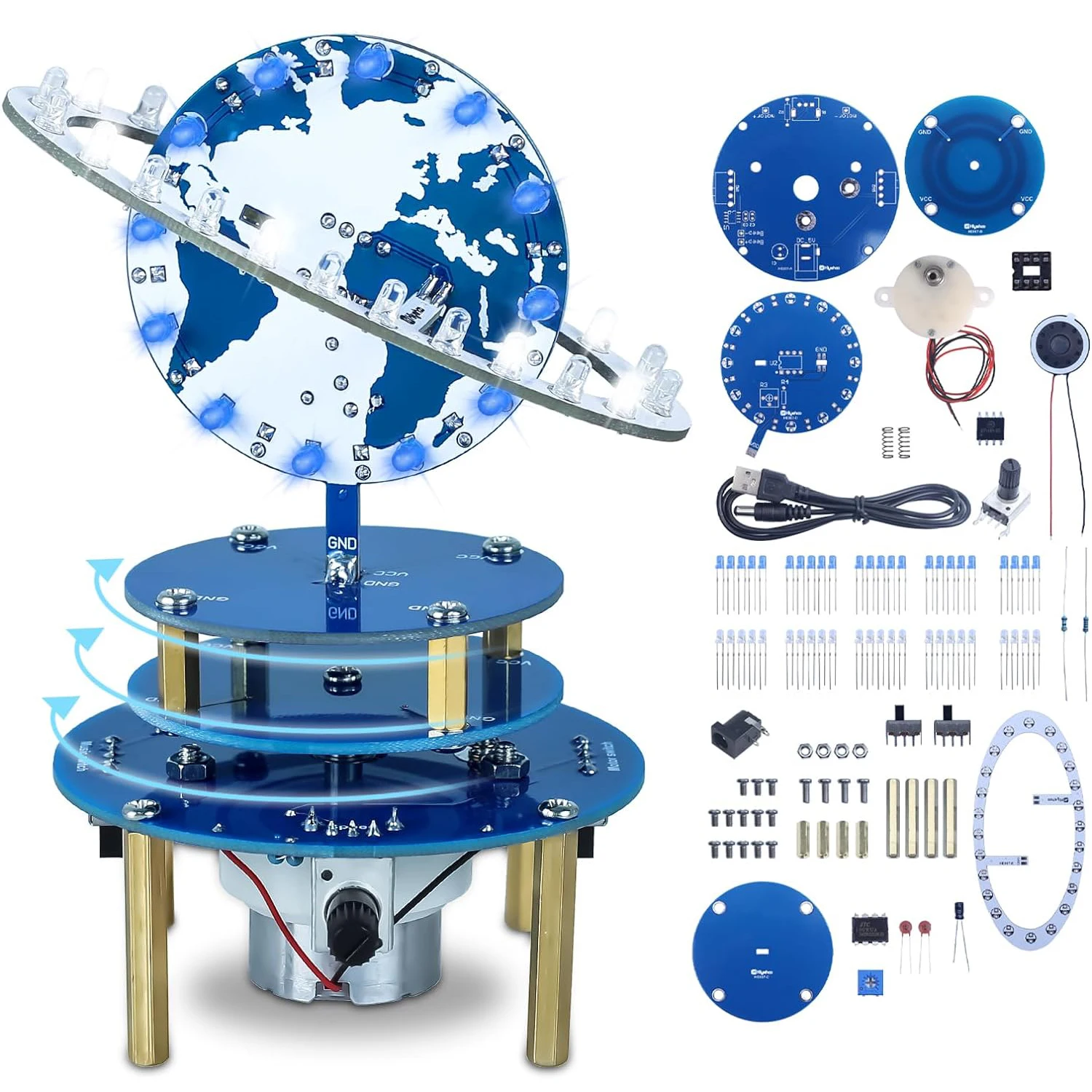 DIY-Soldering-Practice-Project-Kit-DIY-Globe-Planetary-Motion-Music-Kit ...