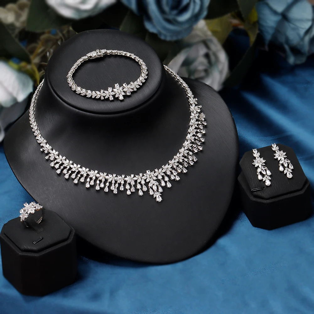 Wedding-Jewelry-Set-High-Quality-CZ-Cubic-Zircon-Classic-Bowknot ...